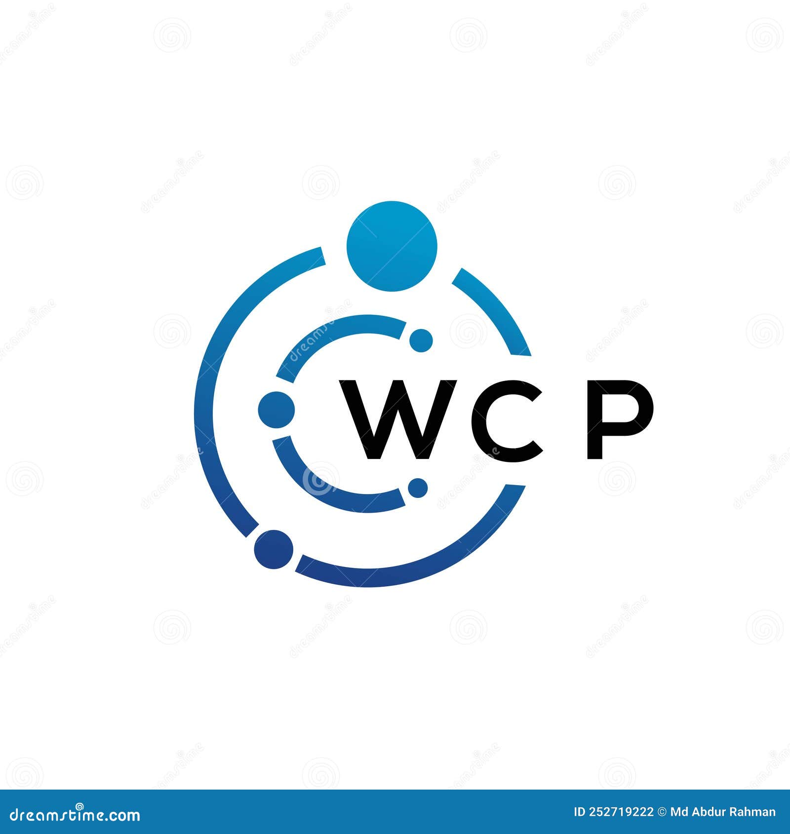 WCP Letter Technology Logo Design on White Background. WCP Creative ...