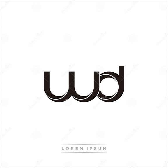 Wd Initial Letter Split Lowercase Modern Monogram Linked Outline Rounded Logo Stock Vector ...