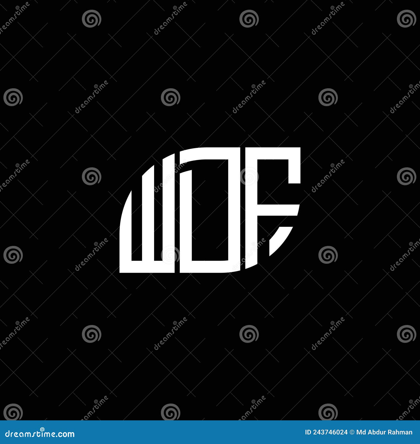 WDF Letter Logo Design on Black Background. WDF Creative Initials ...