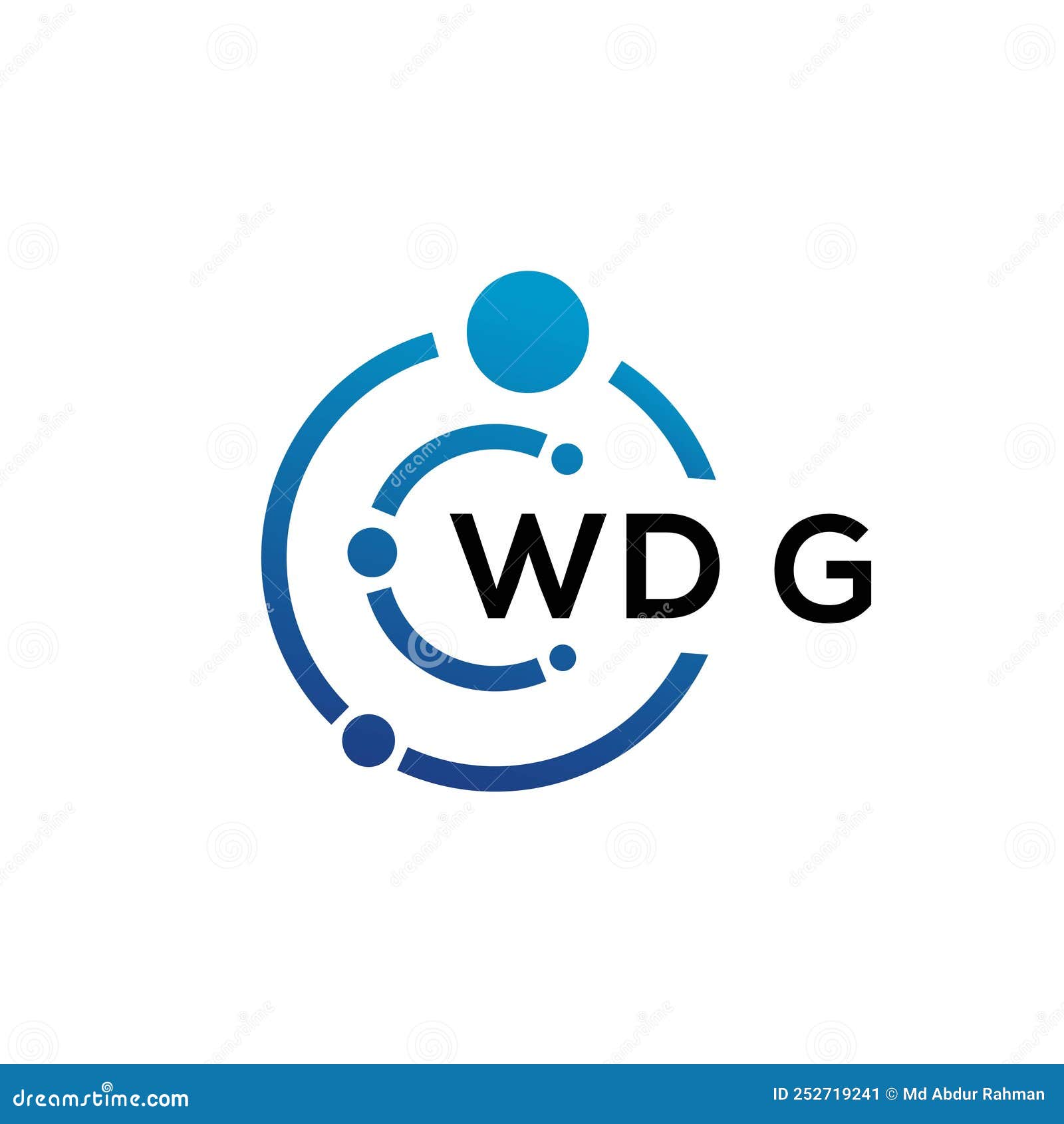 WDG Letter Technology Logo Design on White Background. WDG Creative ...