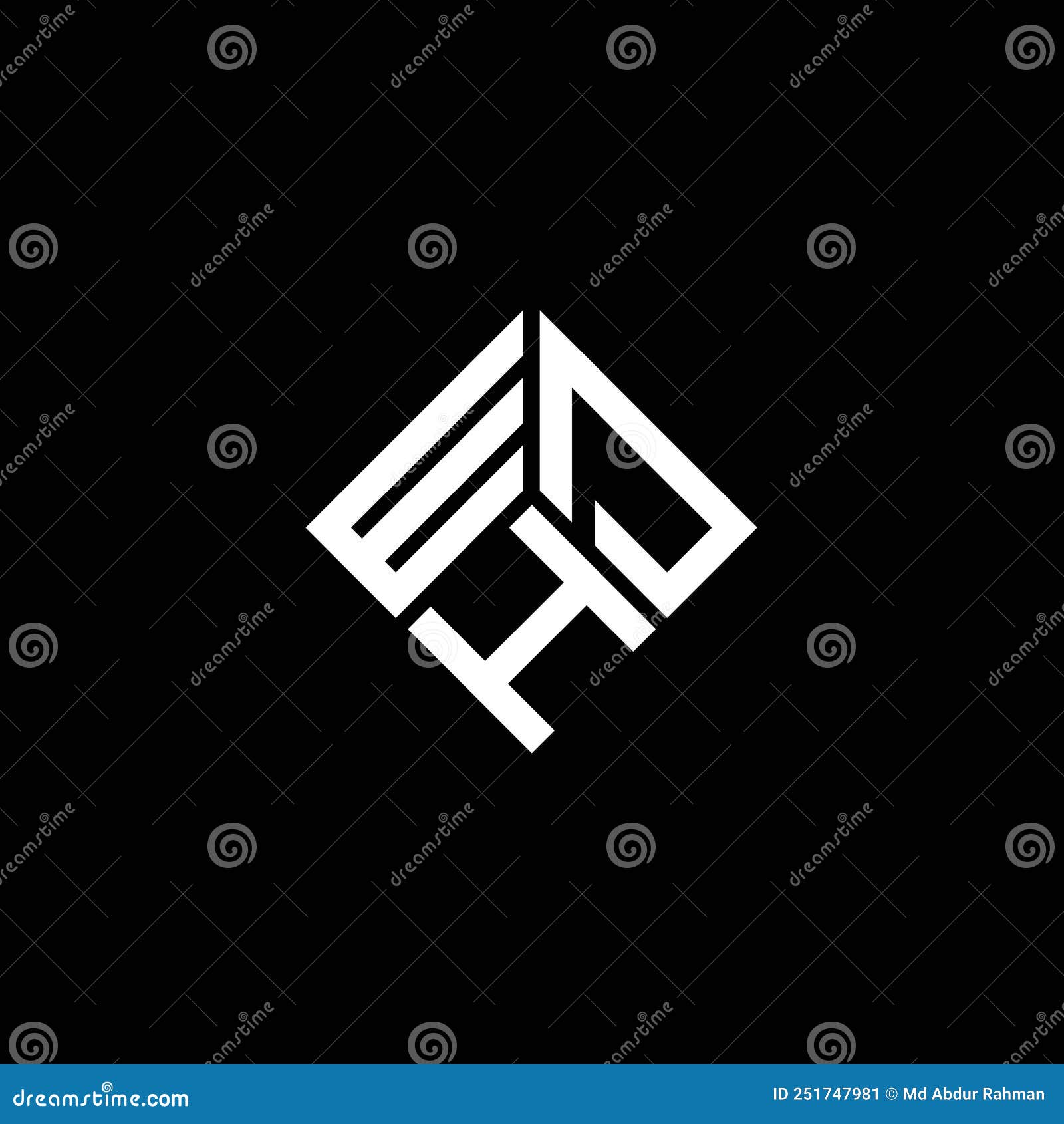 WDH Letter Logo Design on Black Background. WDH Creative Initials ...