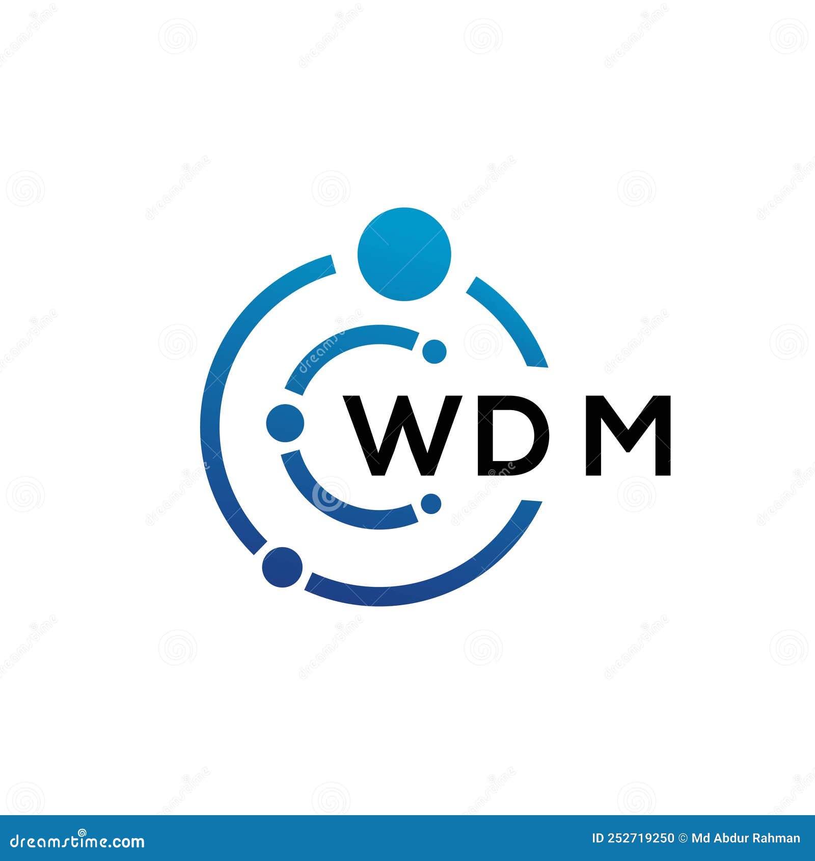 WDM Letter Technology Logo Design on White Background. WDM Creative ...