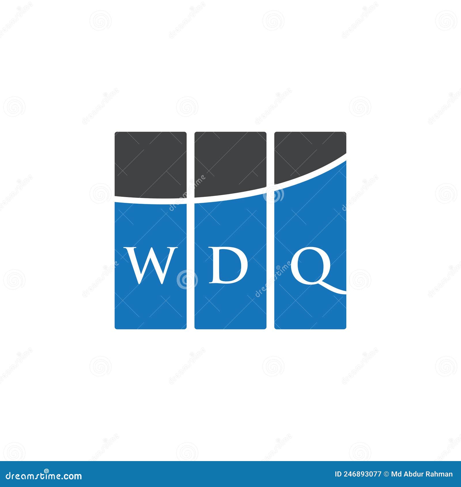 WDQ Letter Logo Design on WHITE Background. WDQ Creative Initials ...