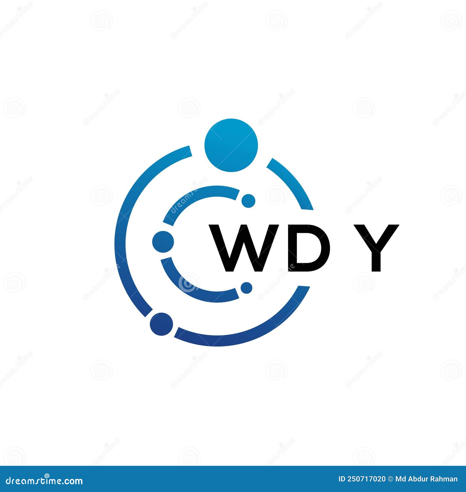 WDY Letter Technology Logo Design on White Background. WDY Creative ...