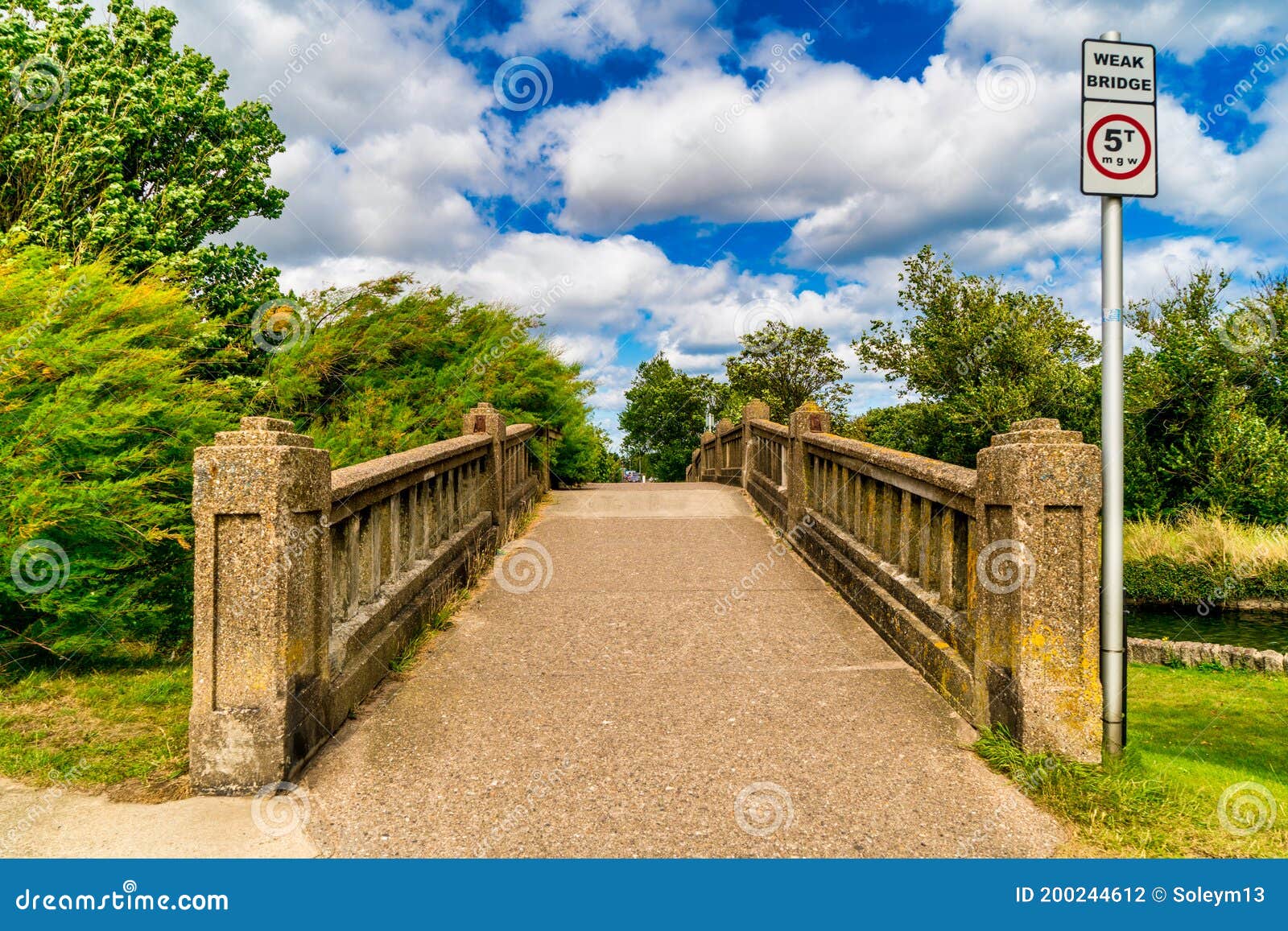 Weak Bridge Sign and Bridge Stock Photo - Image of signage, bridge ...