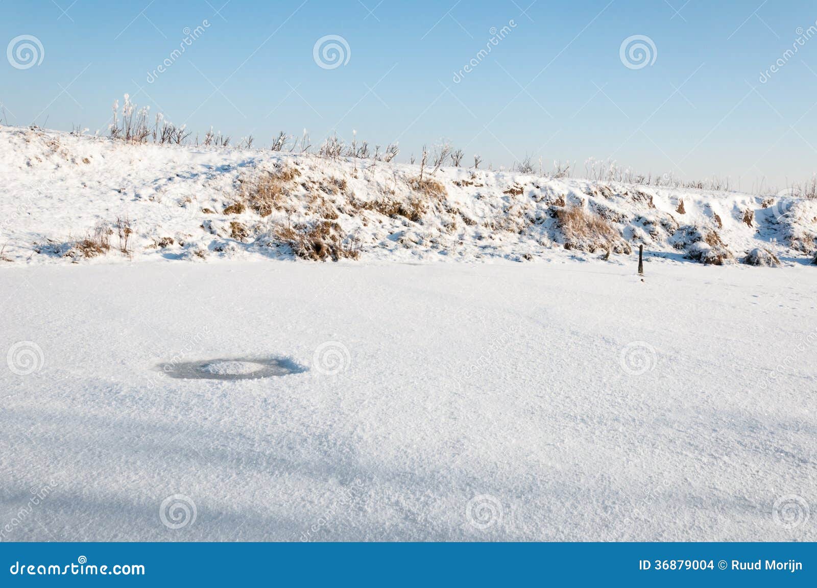 Weak Circular Spot in the Snow Covered Ice Stock Photo - Image of dead ...