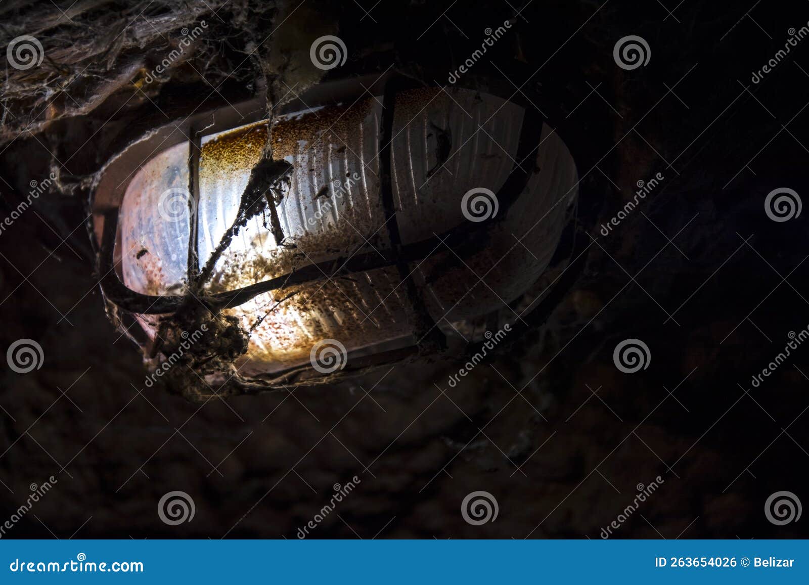 Weak and Dirty Lighting in the Dark Mine Stock Photo - Image of white ...