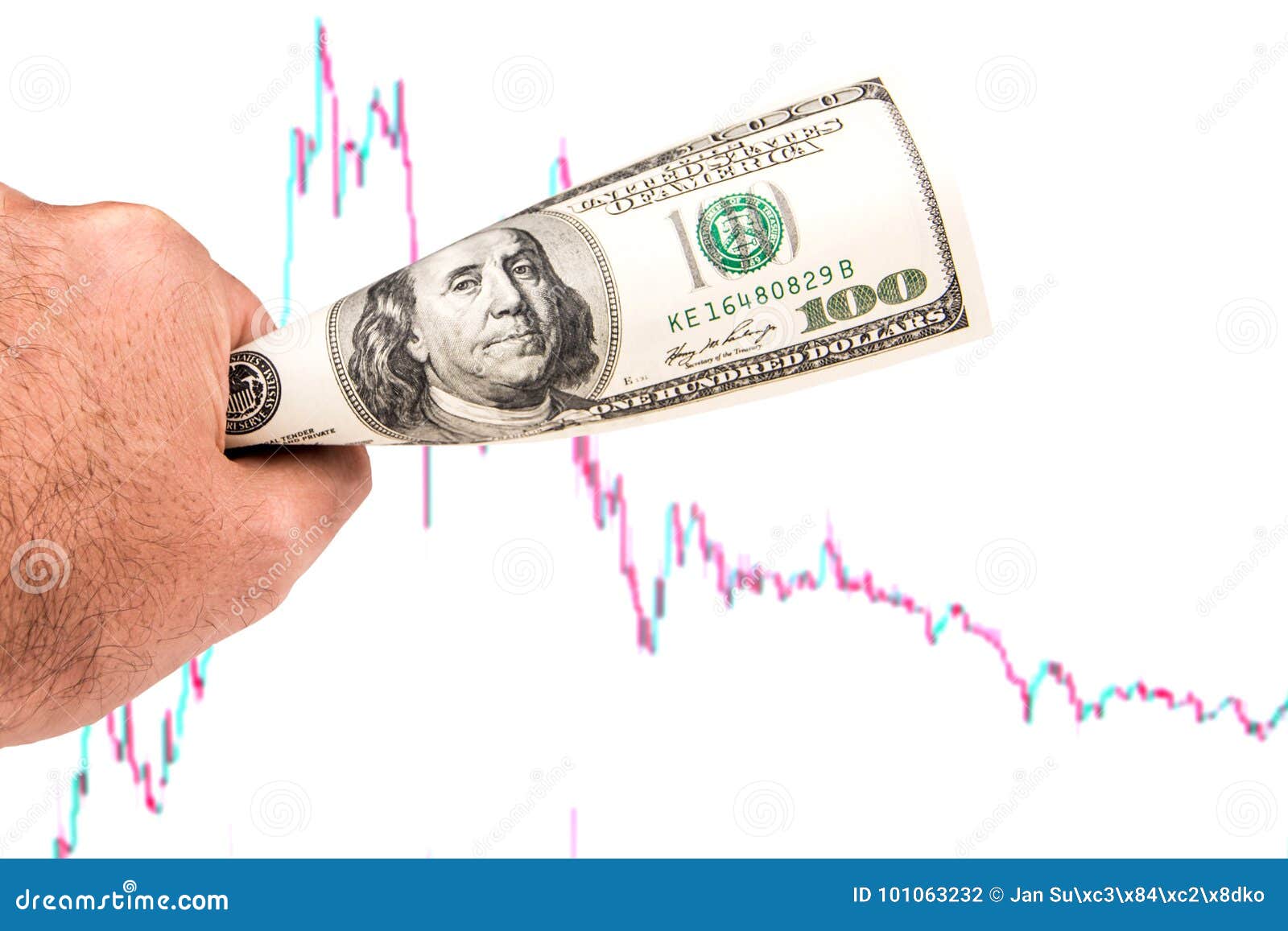 Weak Dollar with Declining Chart Pattern Stock Photo - Image of asset ...