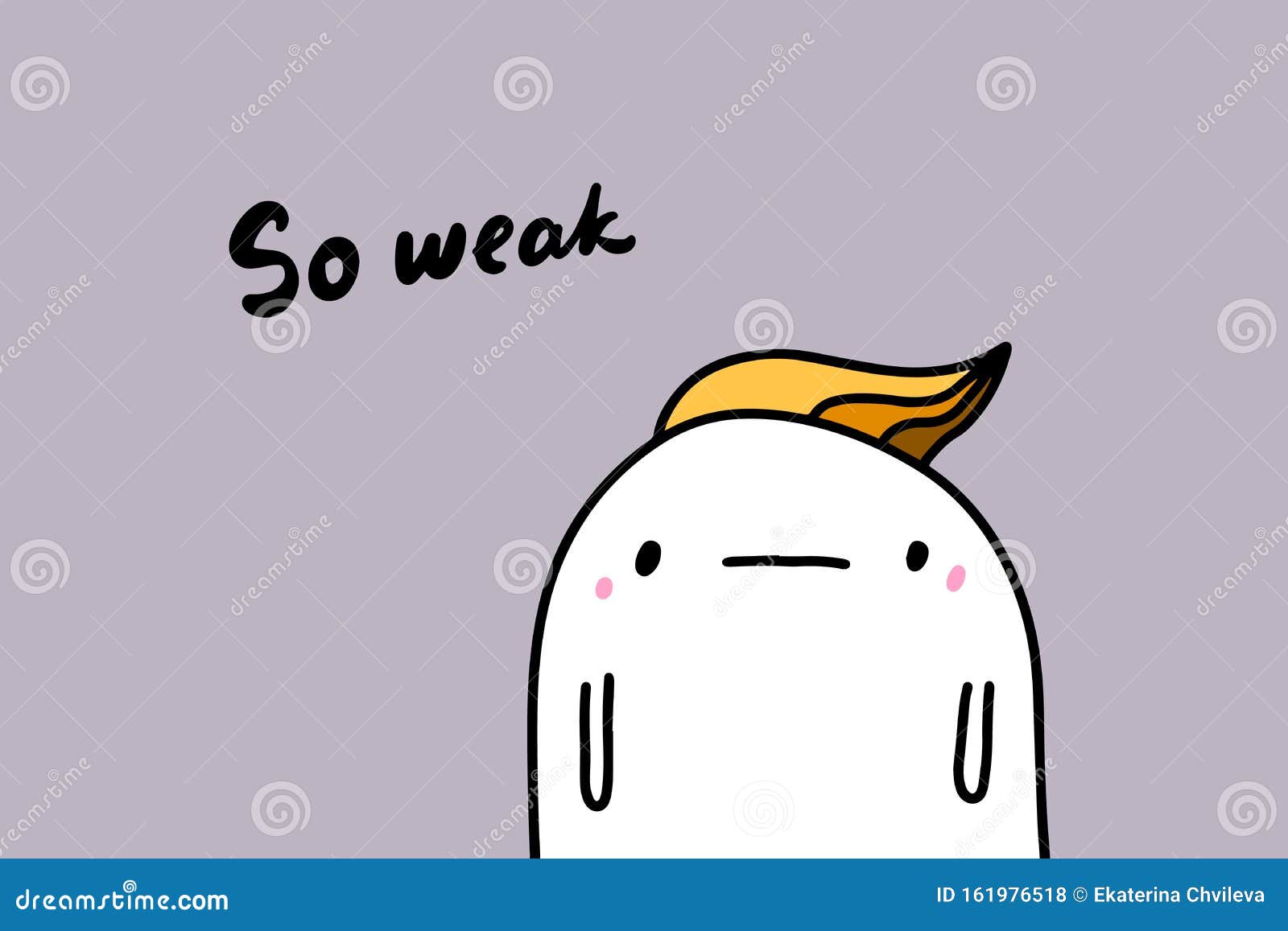 So Weak Hand Drawn Vector Illustration in Cartoon Comic Style Man Empty ...