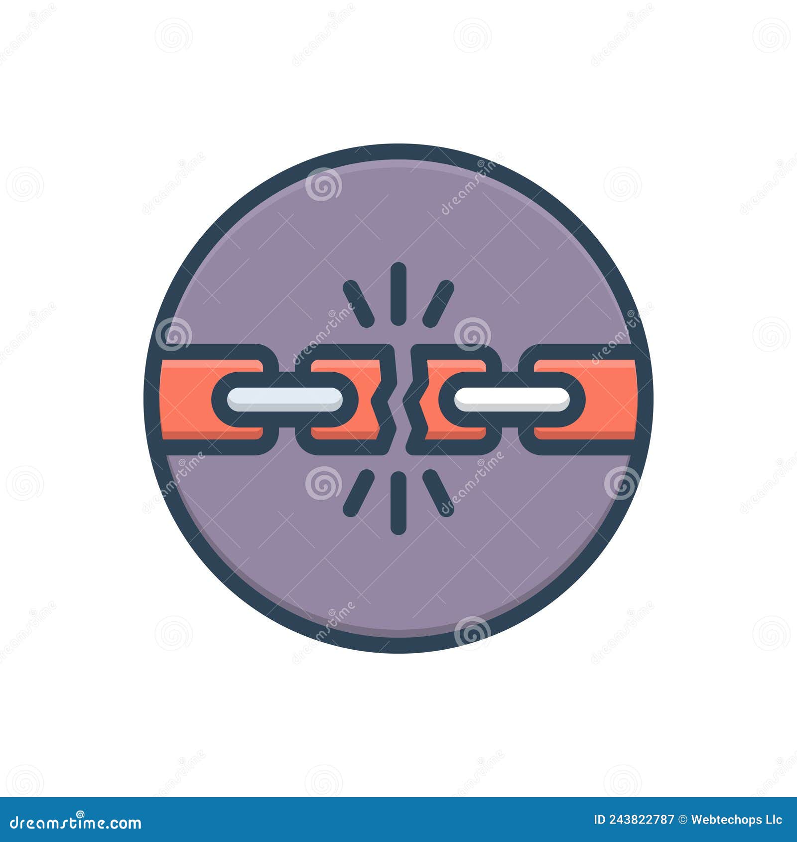 Color Illustration Icon for Weak, Chain and Link Stock Illustration ...