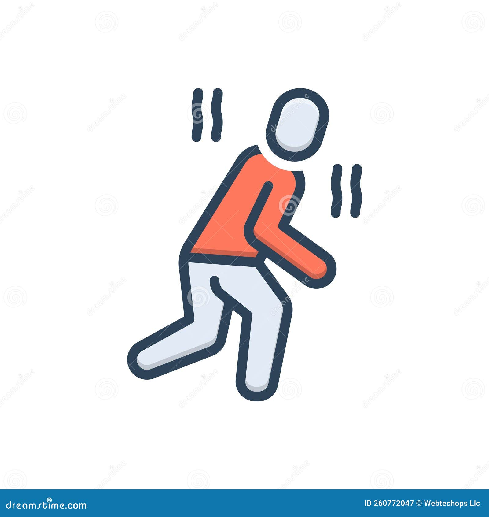 Color Illustration Icon for Weak, Fatigue and Feeble Stock Illustration ...