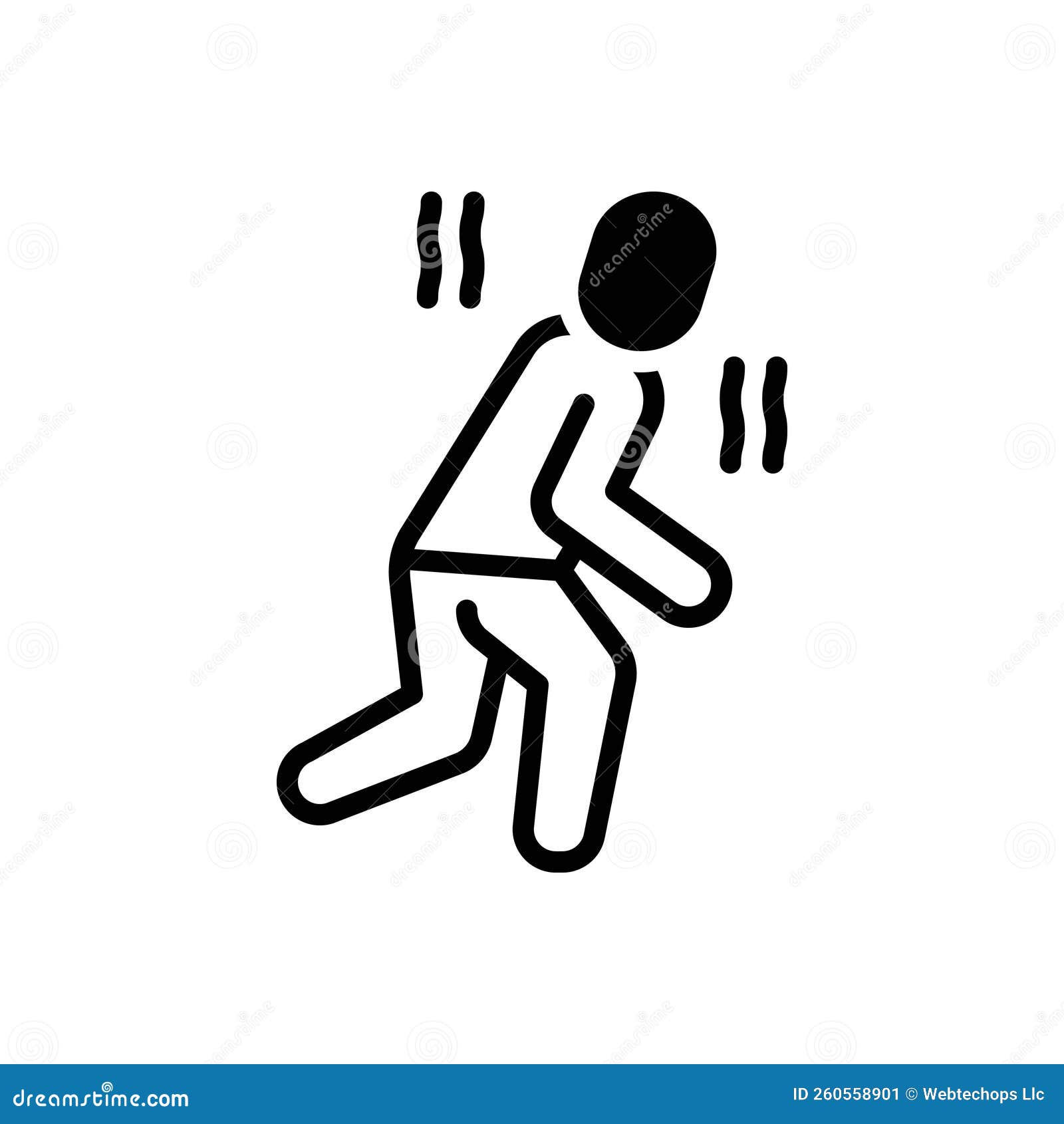 Black Solid Icon for Weak, Feeble and Weakly Stock Vector ...