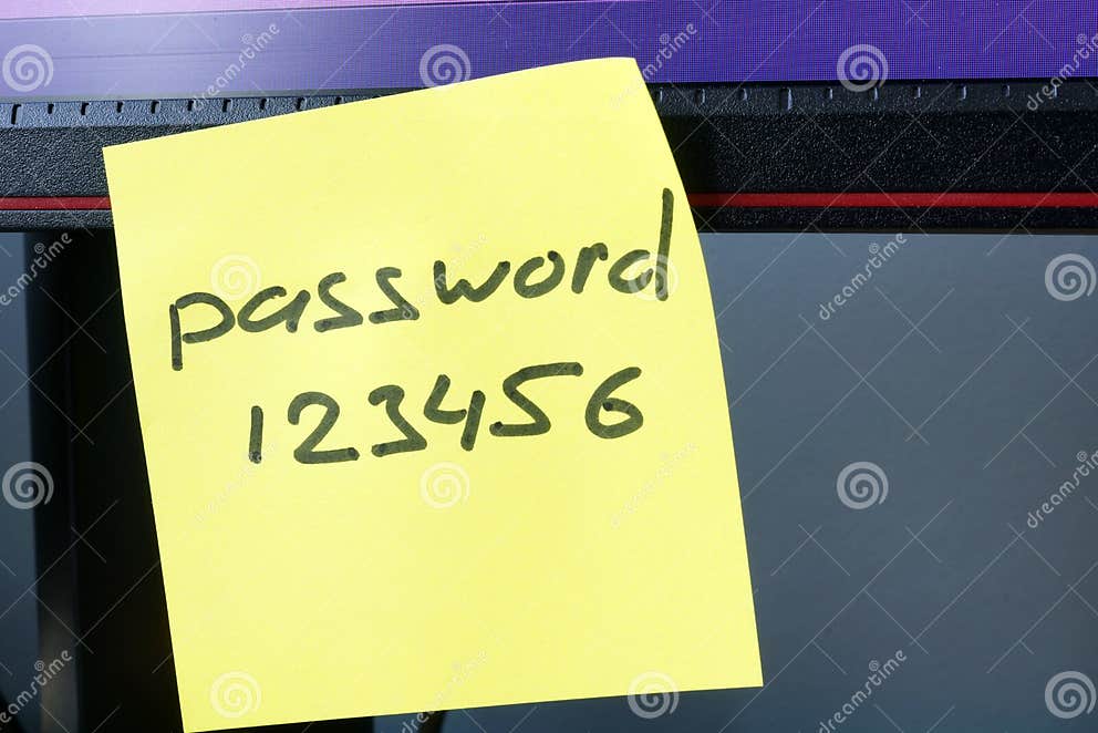 Weak Password Concept. Password 123456 on a Stick. Stock Photo - Image ...