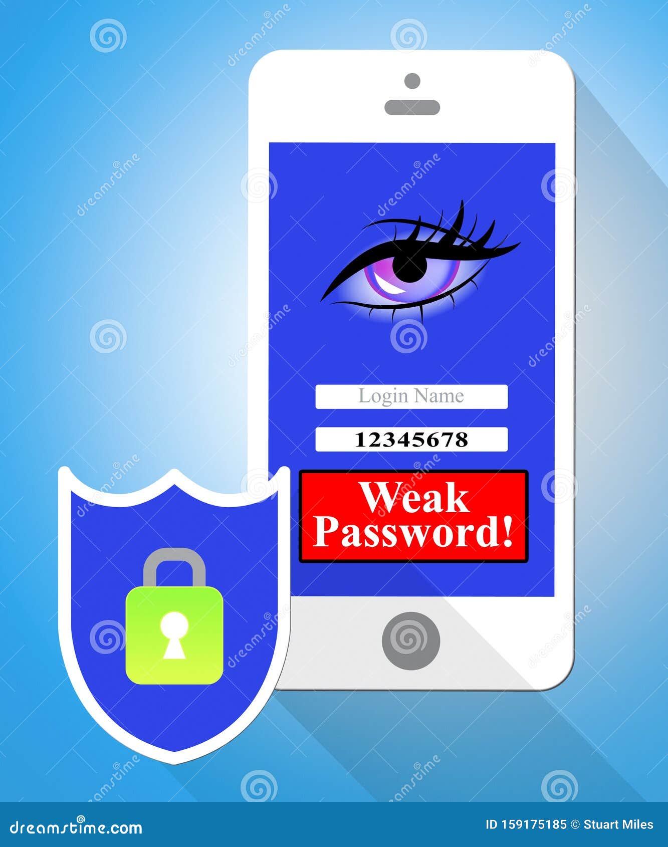 Weak Password White Linear Icon For Dark Theme Cartoon Vector ...