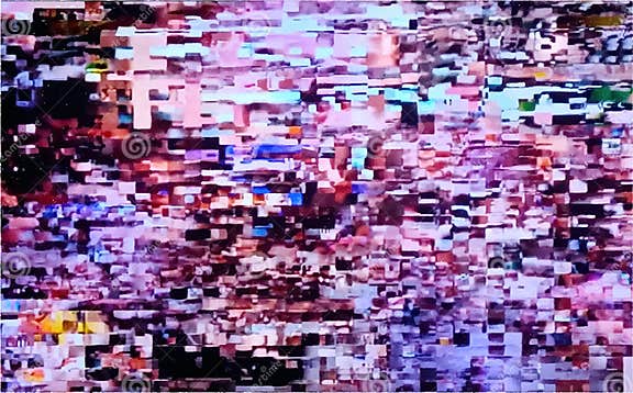 Weak Signal on Screen with Digital Interference. TV No Signal Stock ...