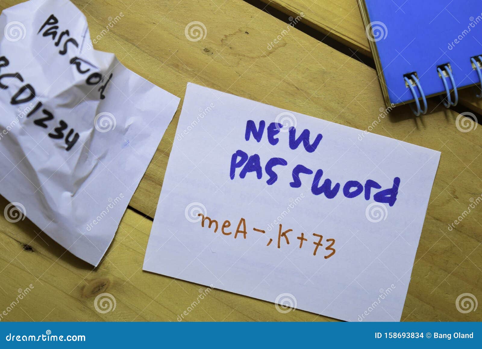 Weak and Strong Password on Sticky Notes Isolated on Table Background ...