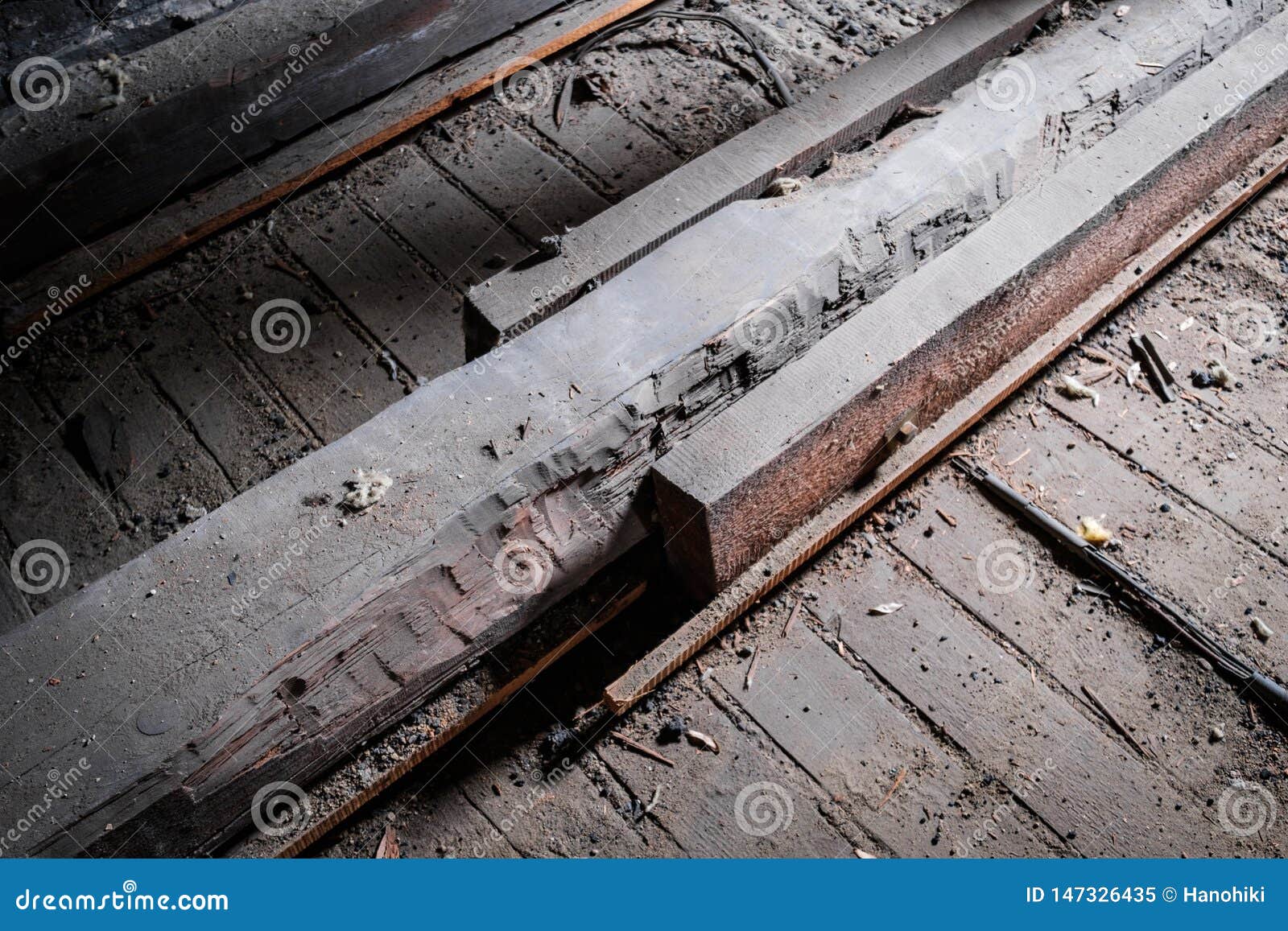 Weak Wooden Floor Beam in Old Attic / Loft with Support Construction ...