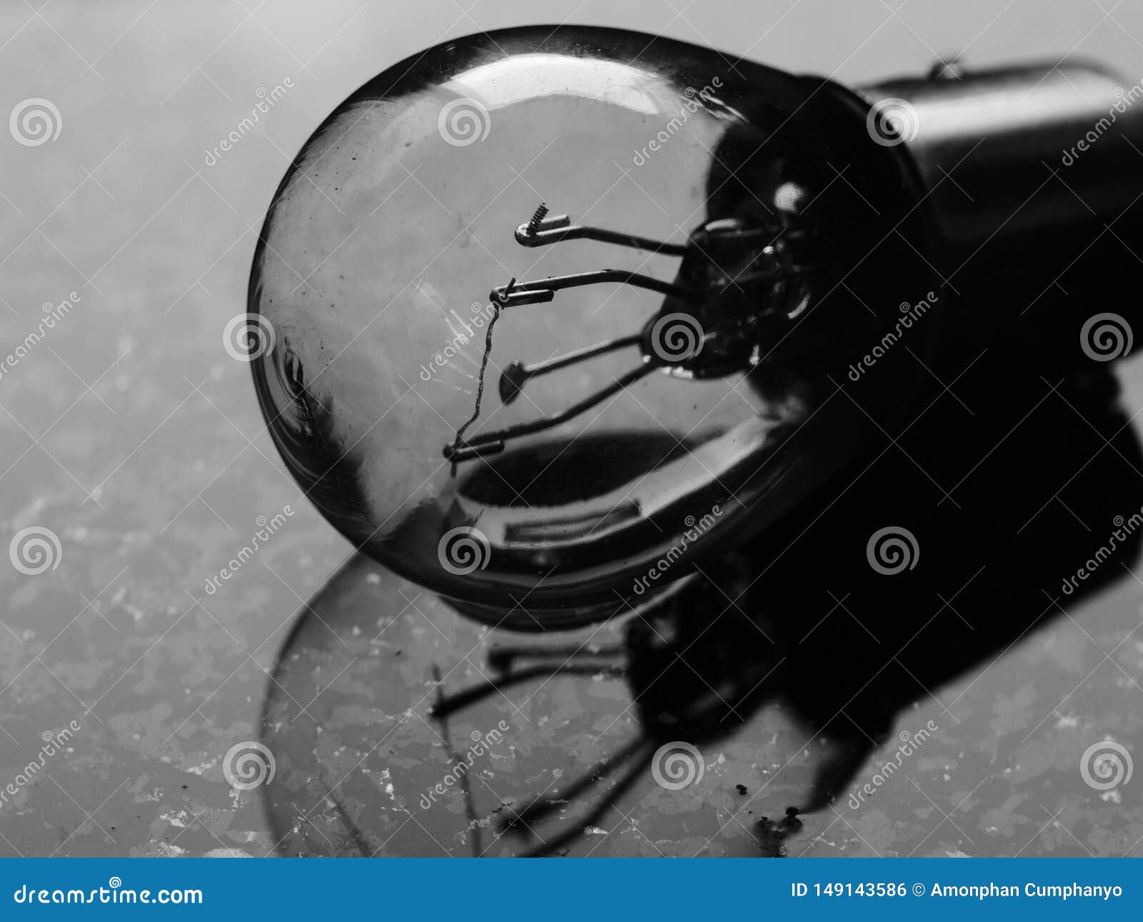 Weak Yellow Bulb Light. Small Bulb Black and White Background Editorial ...