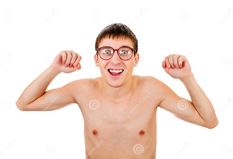 Weak Young Man stock photo. Image of flexing, cute, person - 86361162