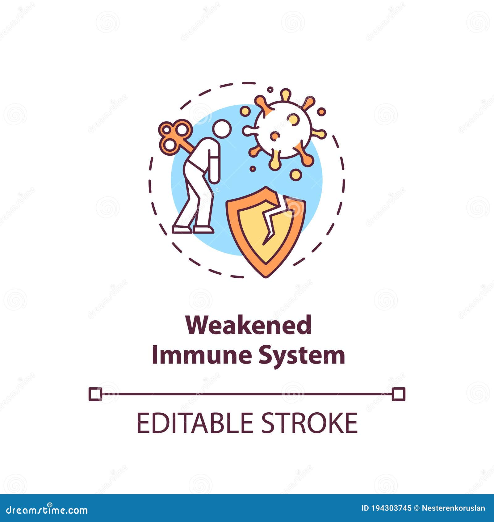 Weakened Immune System Concept Icon Stock Vector - Illustration of ... Weakened Immune System Concept Icon Stock Vector - Illustration of ...