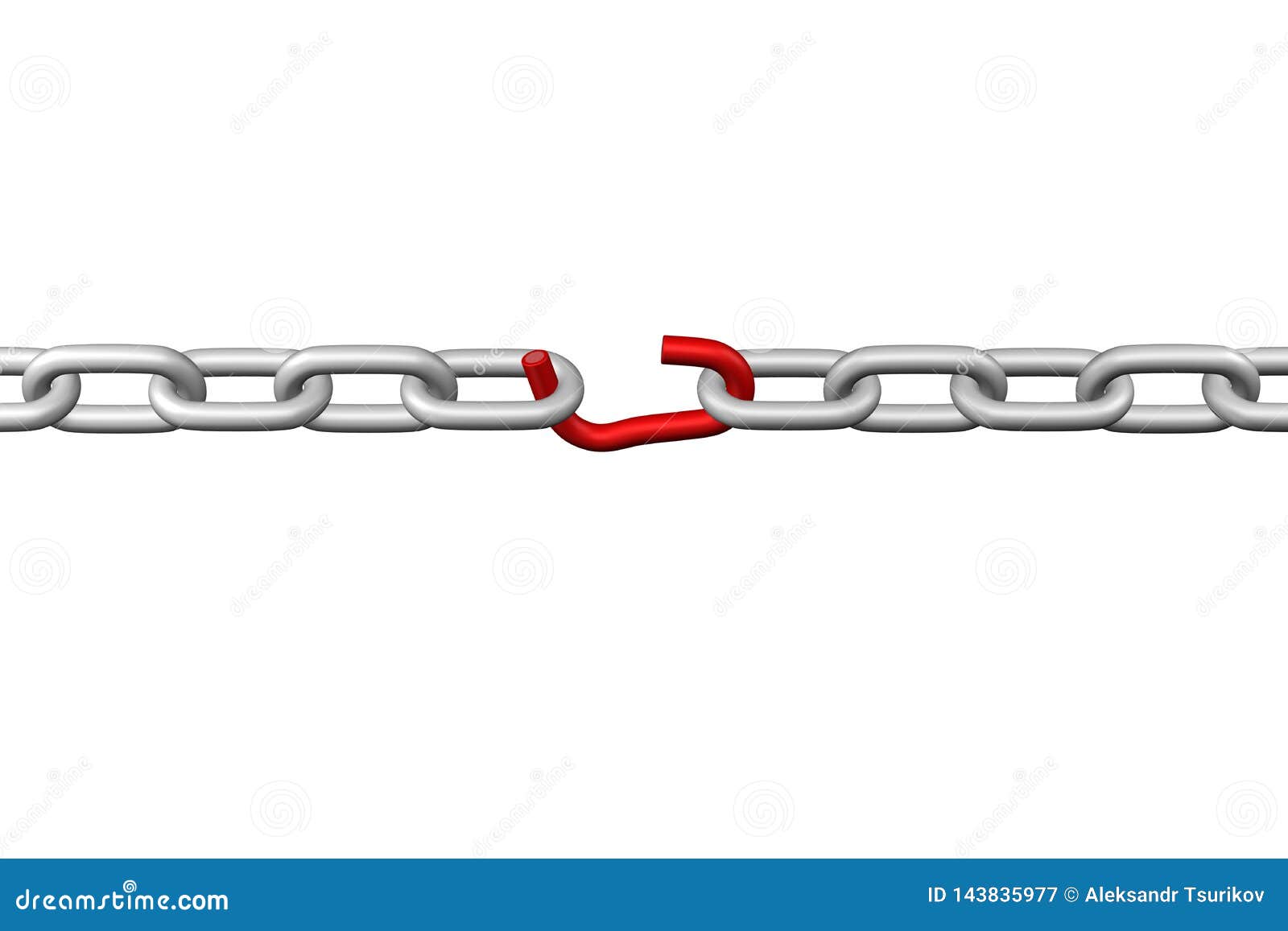 Weakest Link. 3D rendering stock illustration. Illustration of risk ...