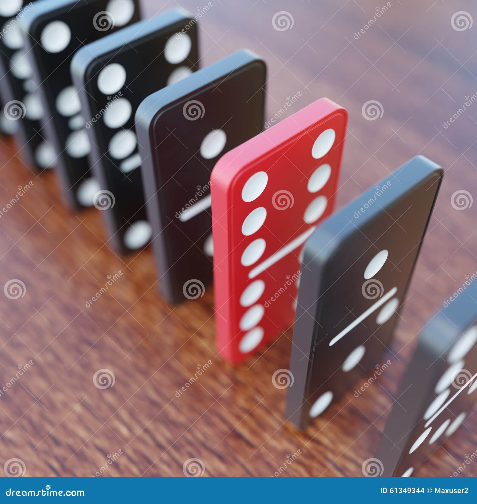 Weakest Tile in Domino Row Concept Stock Illustration - Illustration of ...