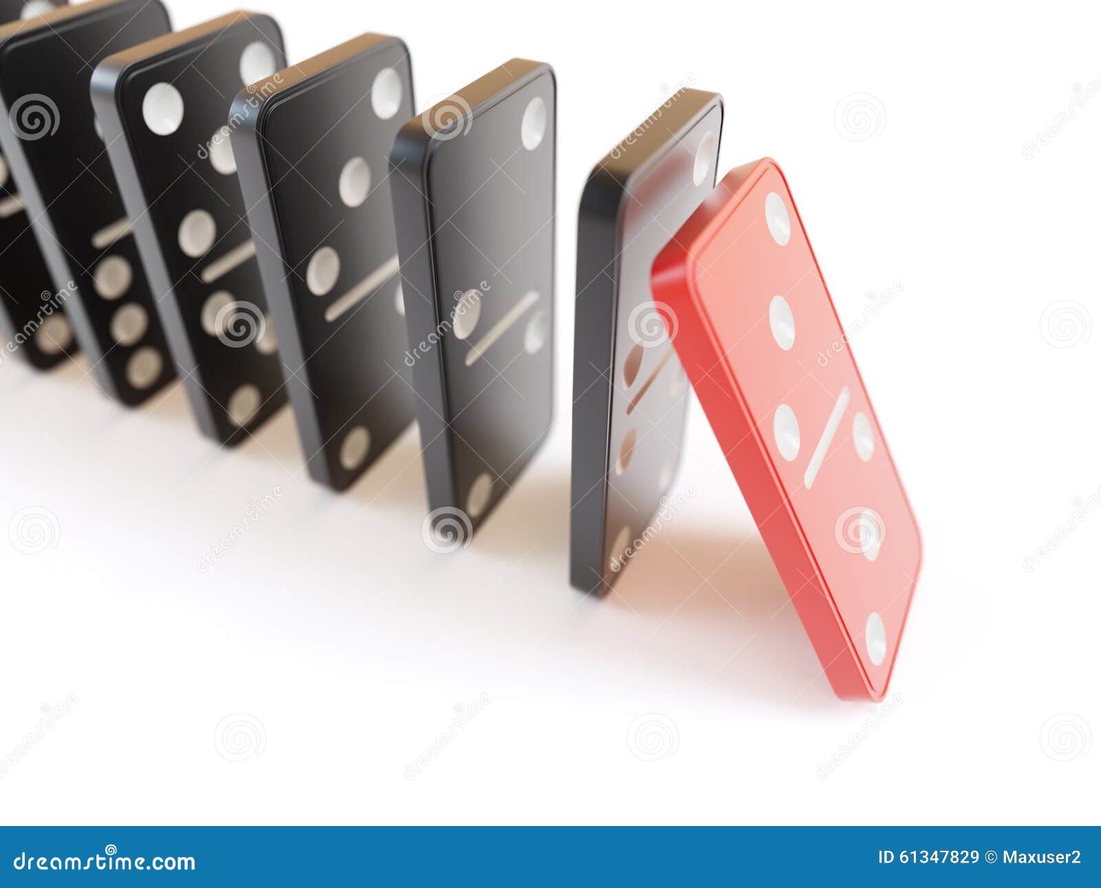 Weakest Tile in Domino Row Concept Stock Illustration - Illustration of ...