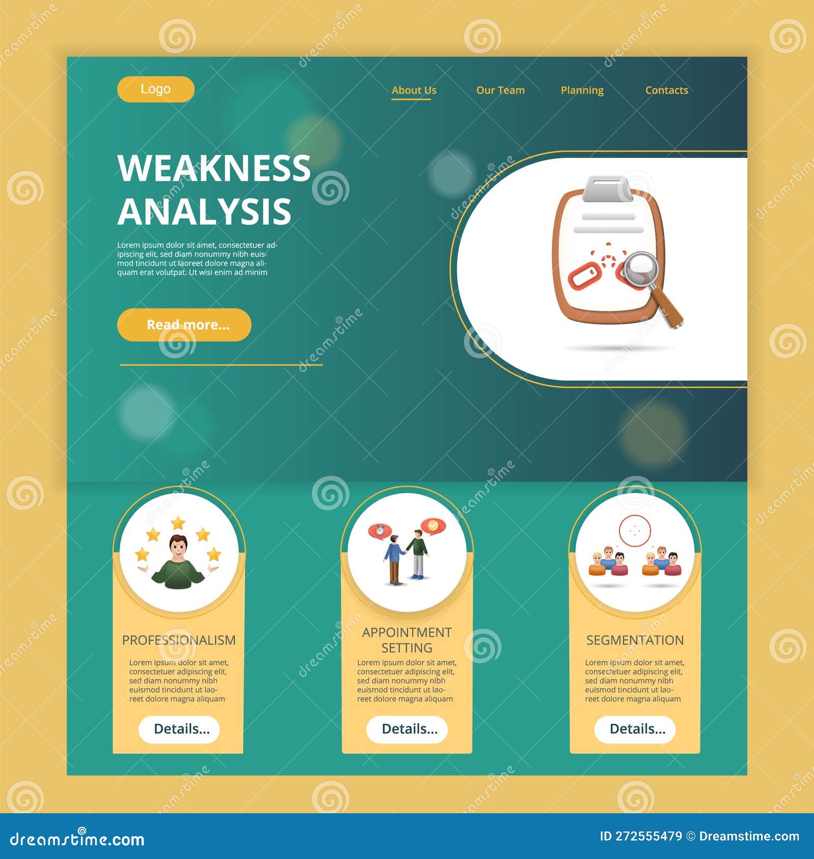 Weakness Analysis Flat Landing Page Website Template. Professionalism ... Weakness Analysis Flat Landing Page Website Template. Professionalism ...