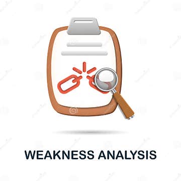 Weakness Analysis Icon. 3d Illustration from Corporate Development ...