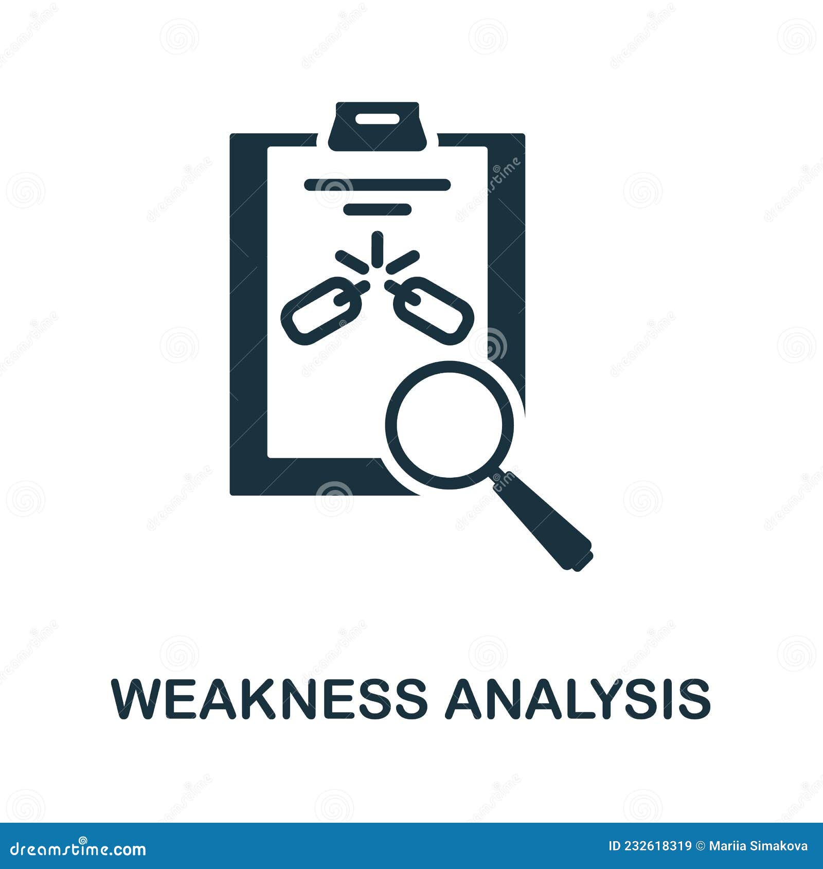 Weakness Analysis Icon. Monochrome Sign from Corporate Development ...