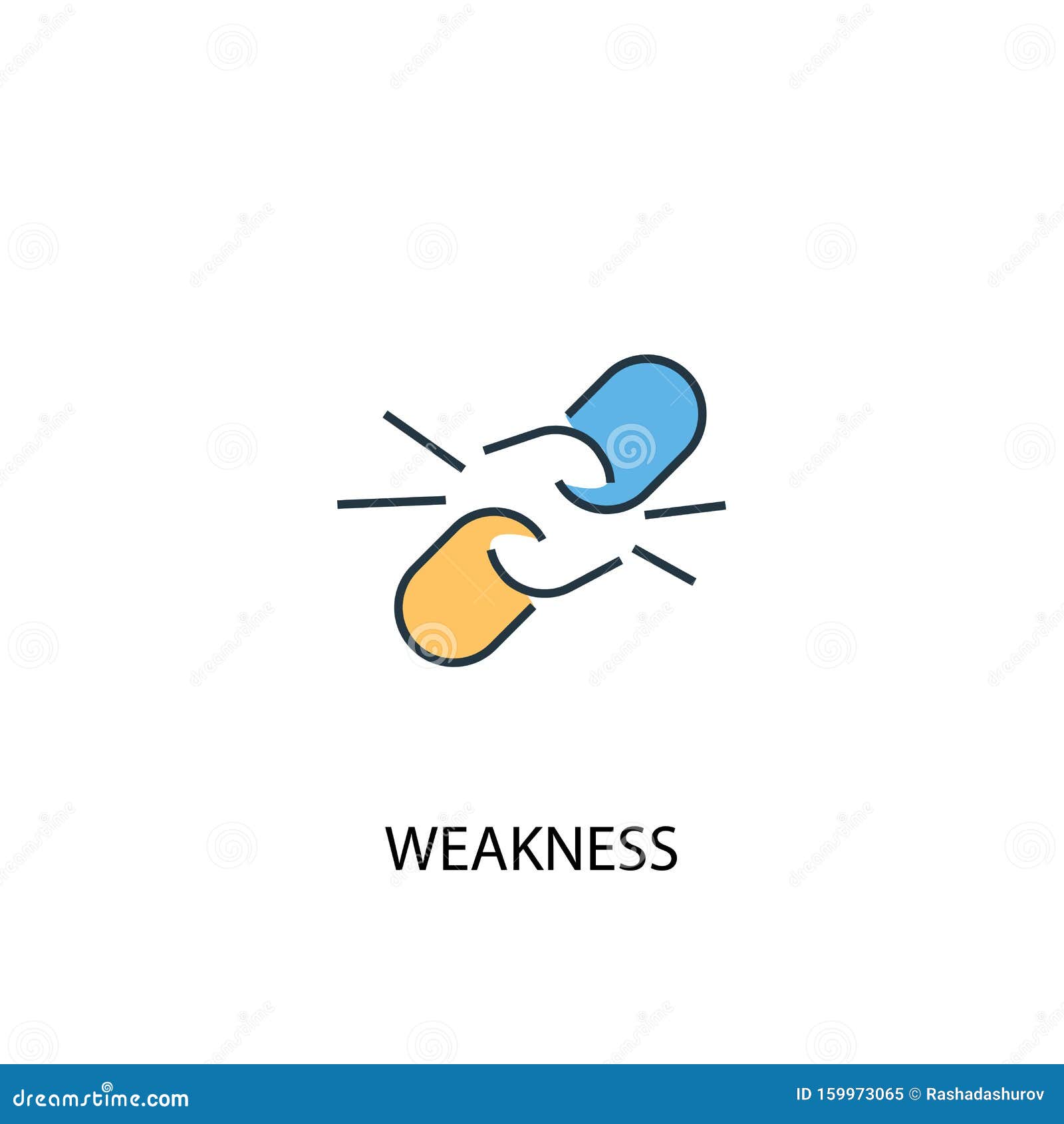 Weakness Concept 2 Colored Line Icon Stock Vector - Illustration of ...