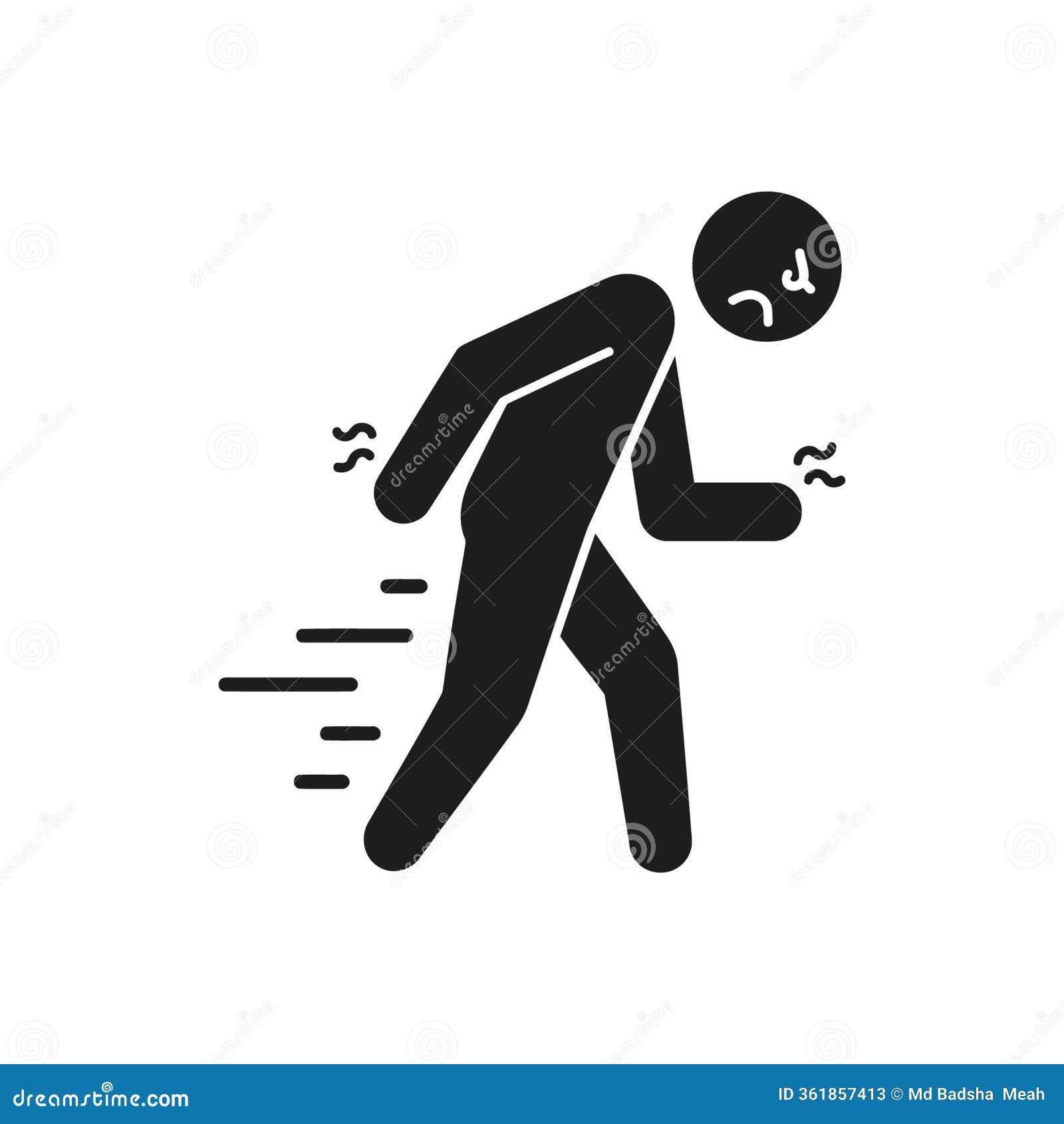 Weakness and Fatigue Icon stock illustration. Illustration of sick ...