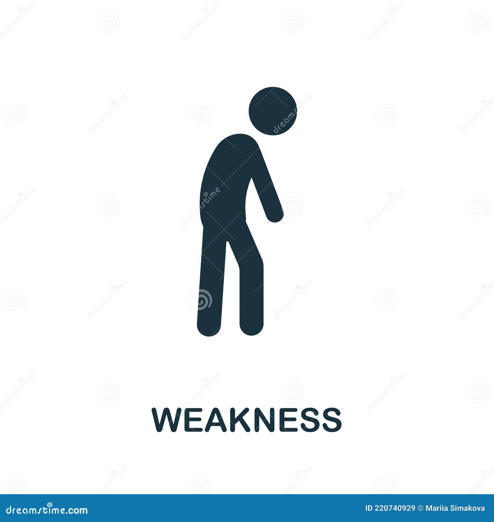 Weakness Icon. Monochrome Simple Element from Coronavirus Symptoms ...