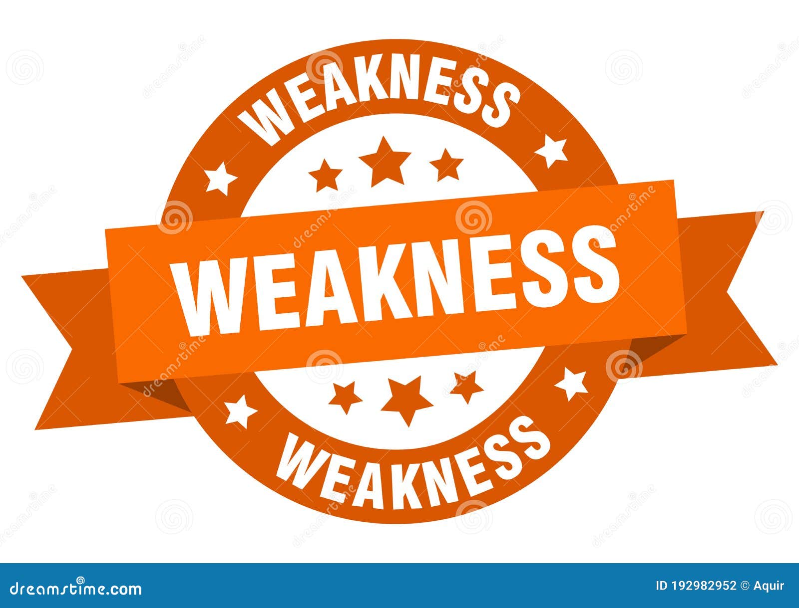 Weakness Round Ribbon Isolated Label. Weakness Sign Stock Vector ...