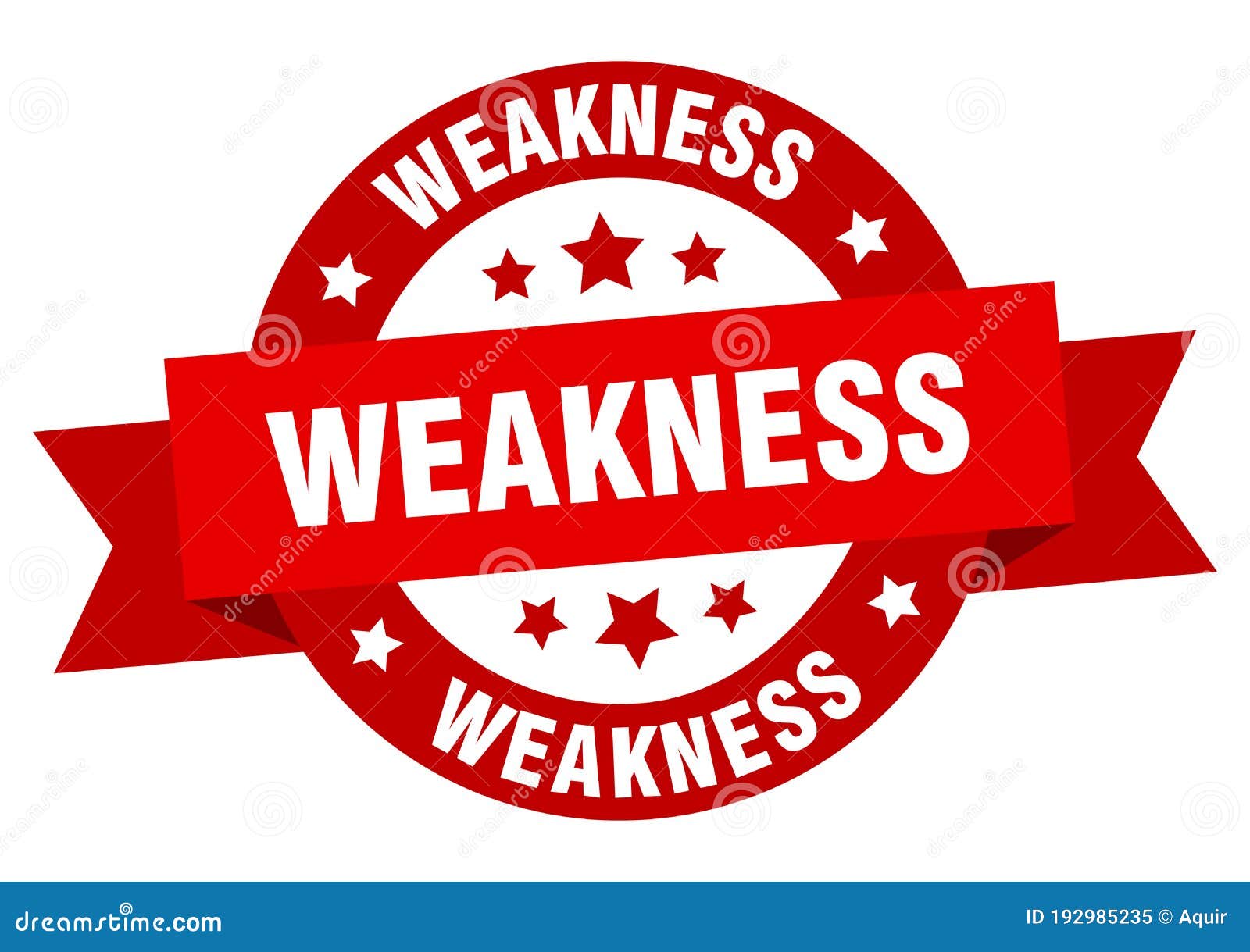 Weakness Round Ribbon Isolated Label. Weakness Sign Stock Vector ...