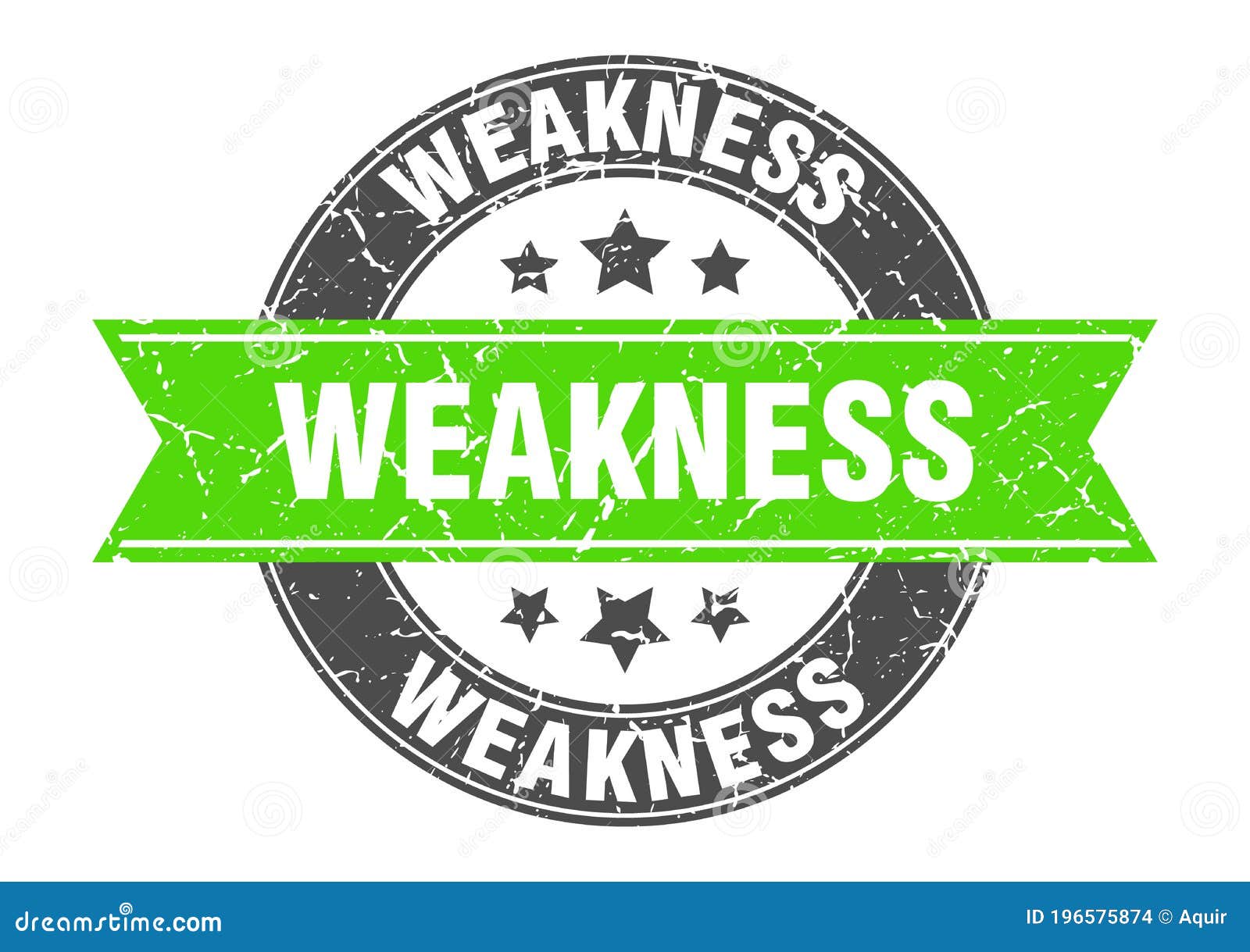 Weakness Round Stamp with Ribbon. Label Sign Stock Vector ...