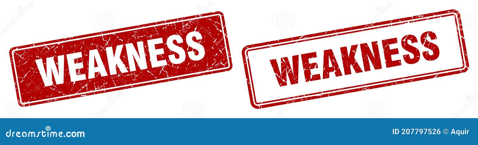 Weakness Stamp Set. Weakness Square Grunge Sign Stock Vector ...