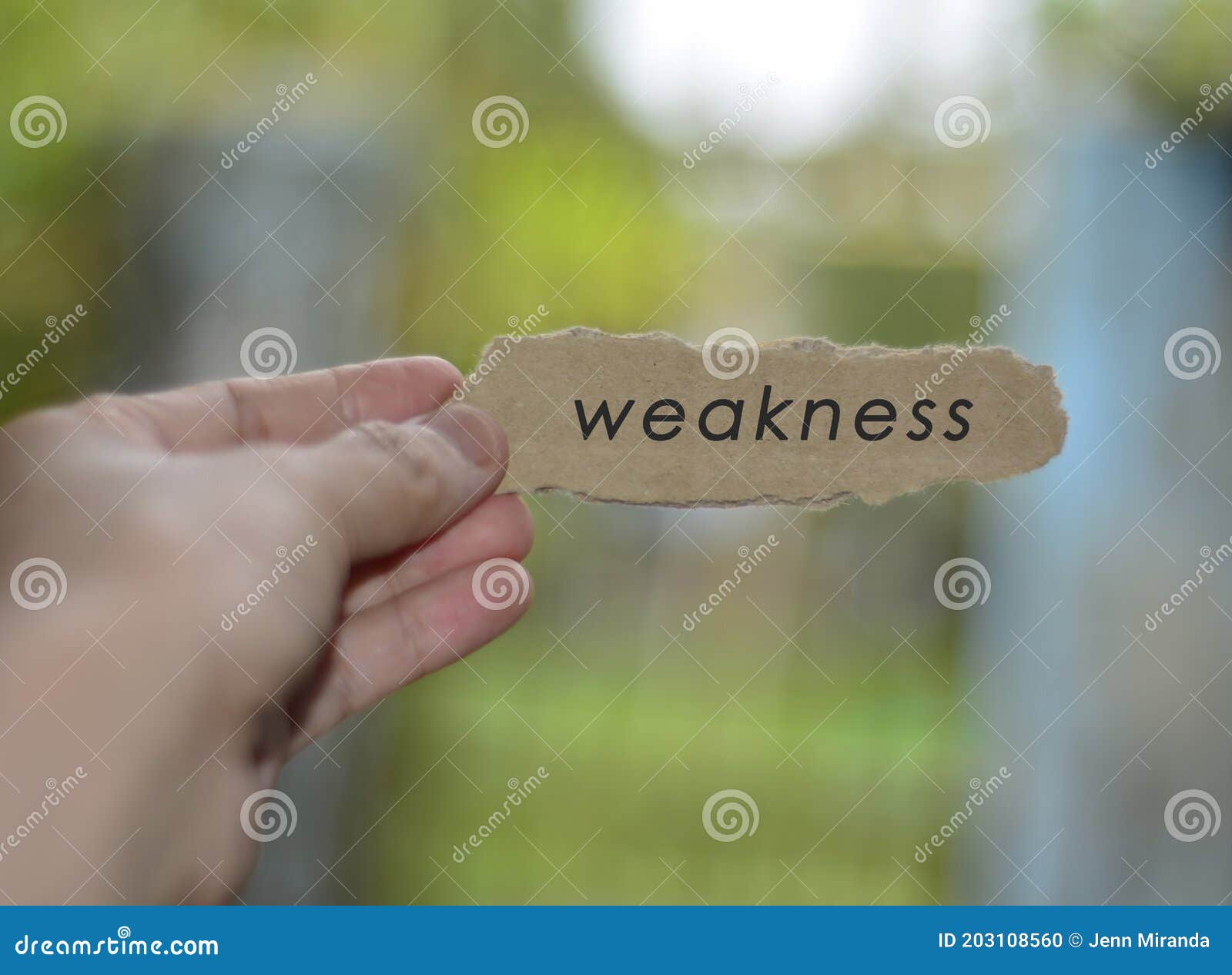 Weakness Text on Brown Torn Paper - Motivational Concept Stock Photo ...