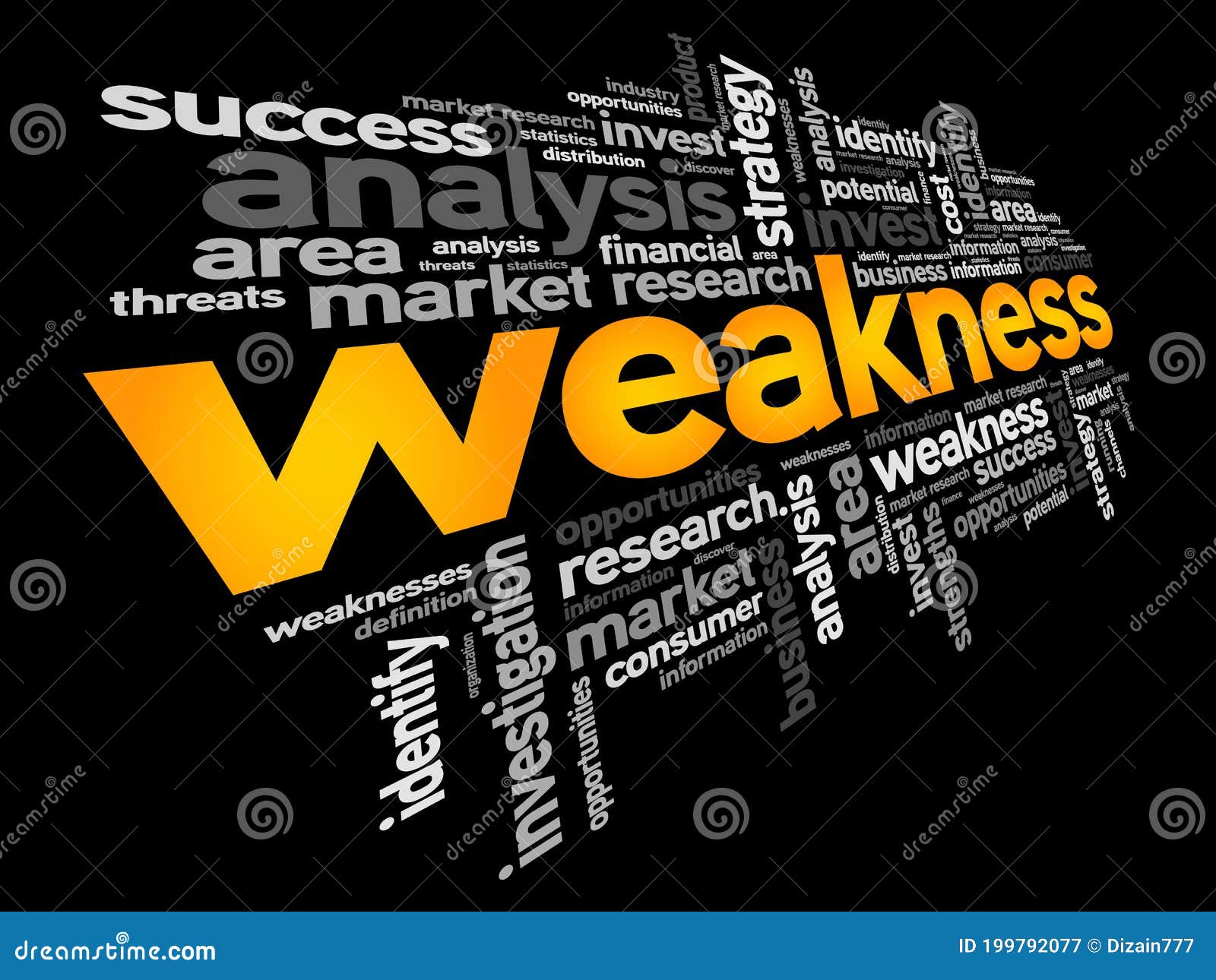 Weakness Word. Hand Drawn Motivation Lettering Phrase. Black Ink ...