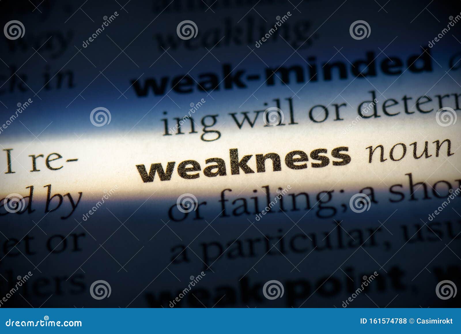 Weakness stock photo. Image of word, concept, english - 161574788
