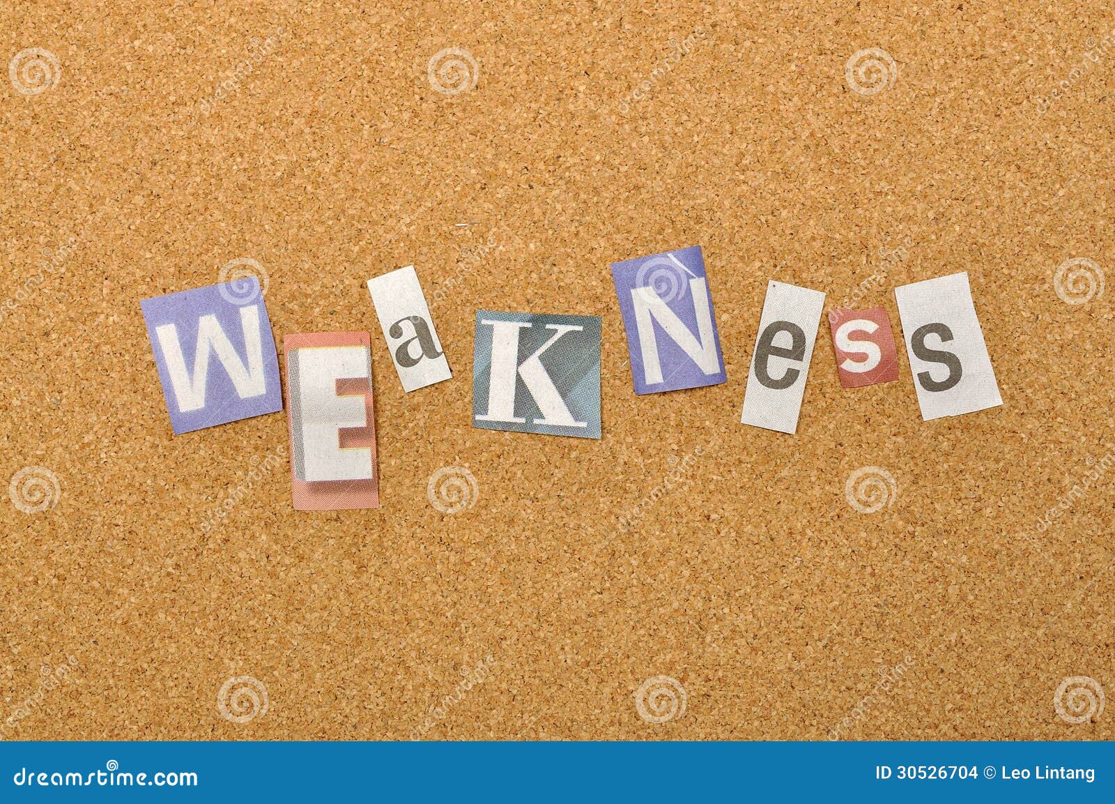 Weakness Word Made from Newspaper Letter Stock Photo - Image of paper ...