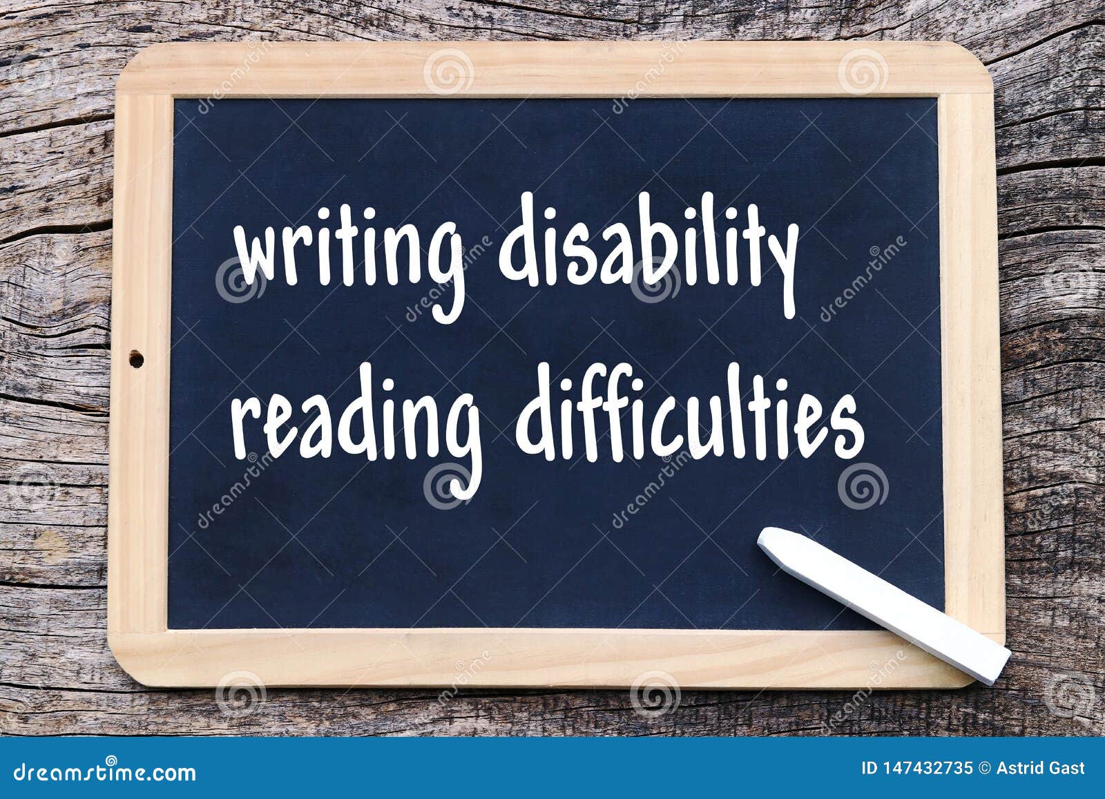 Weakness in Writing and Weakness in Reading Stock Image - Image of ...