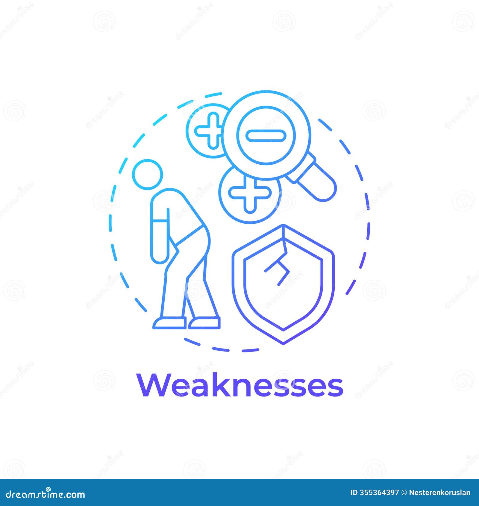 Weaknesses Blue Gradient Concept Icon Stock Vector - Illustration of project, management: 355364397
