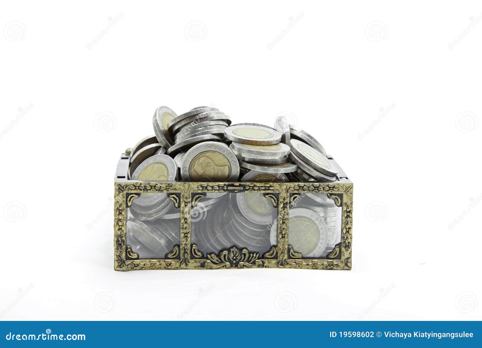 Wealth coins chest stock photo. Image of deposits, bounty - 19598602