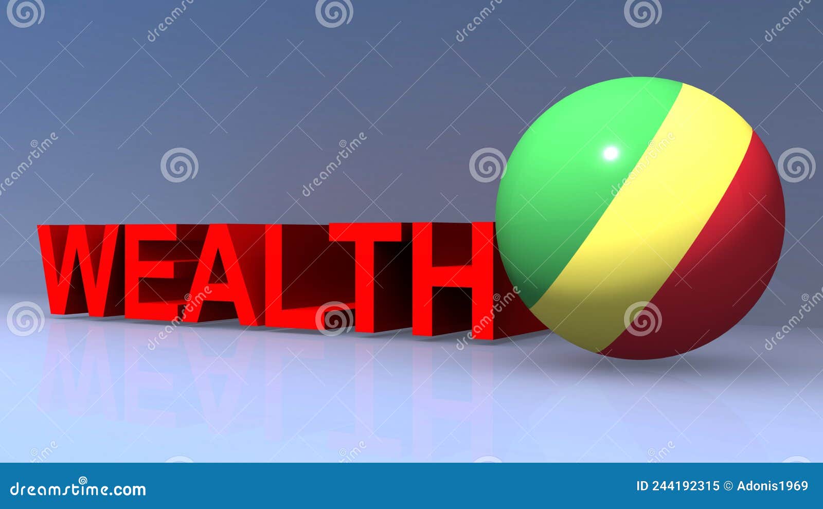 Wealth with Congo Flag on Blue Stock Illustration - Illustration of ...