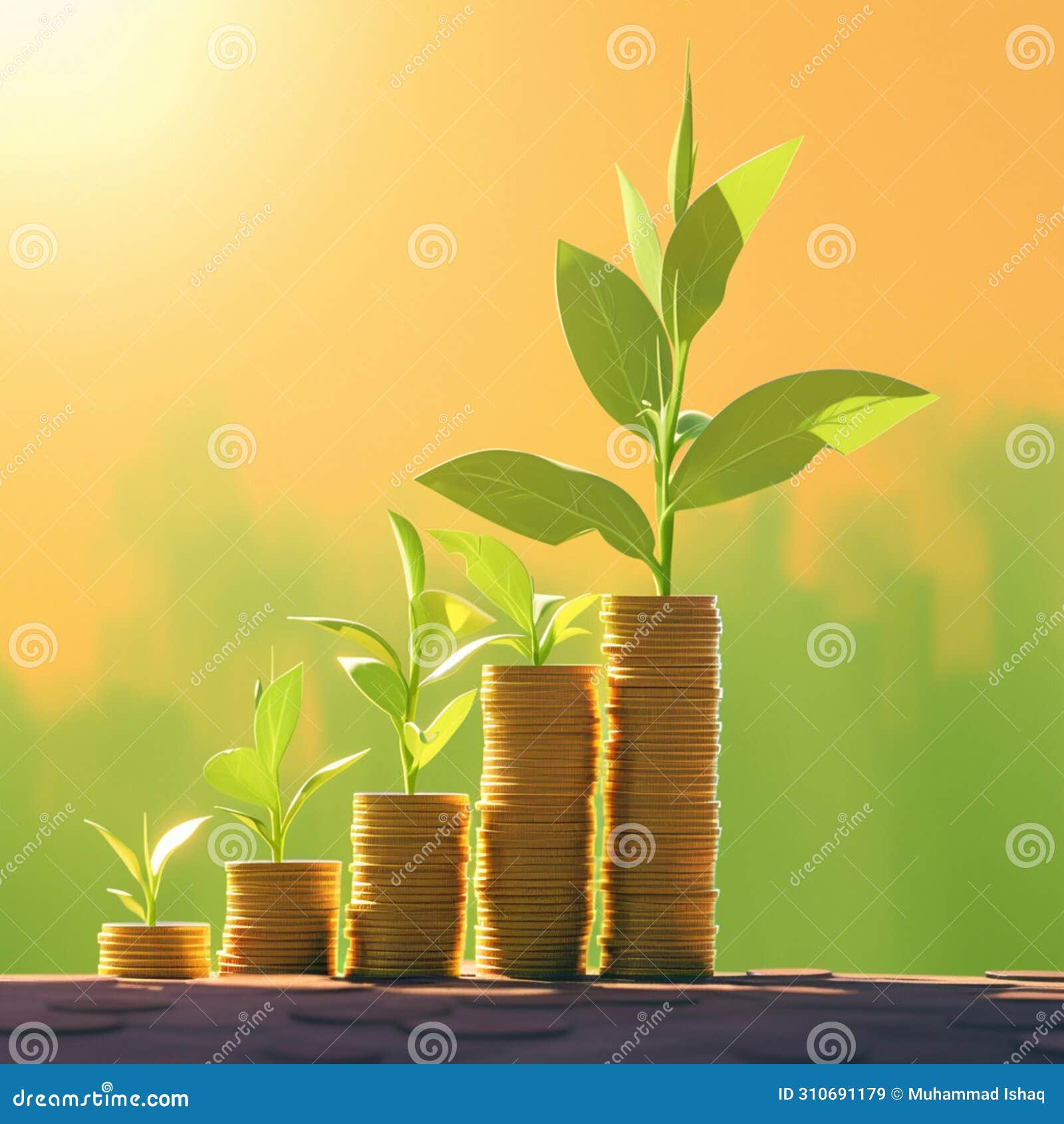 Wealth Evolution Money Coin Stack Grows, Illustrating Finance and ...