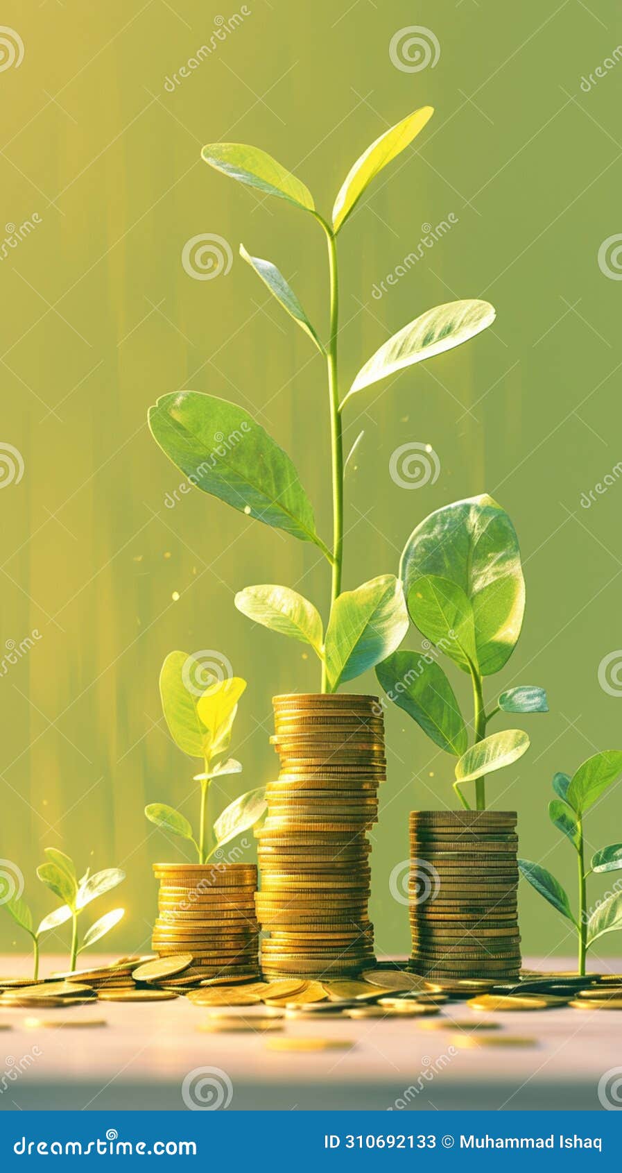 Wealth Evolution Money Coin Stack Grows, Illustrating Finance and ...