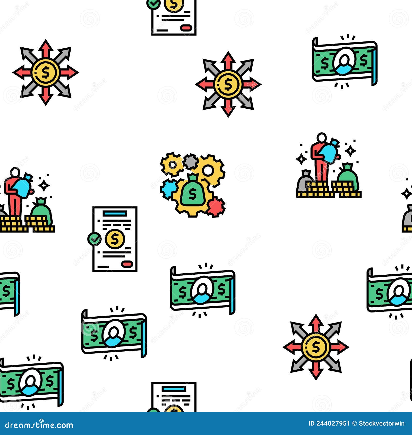 Wealth Finance Capital Vector Seamless Pattern Stock Vector ...