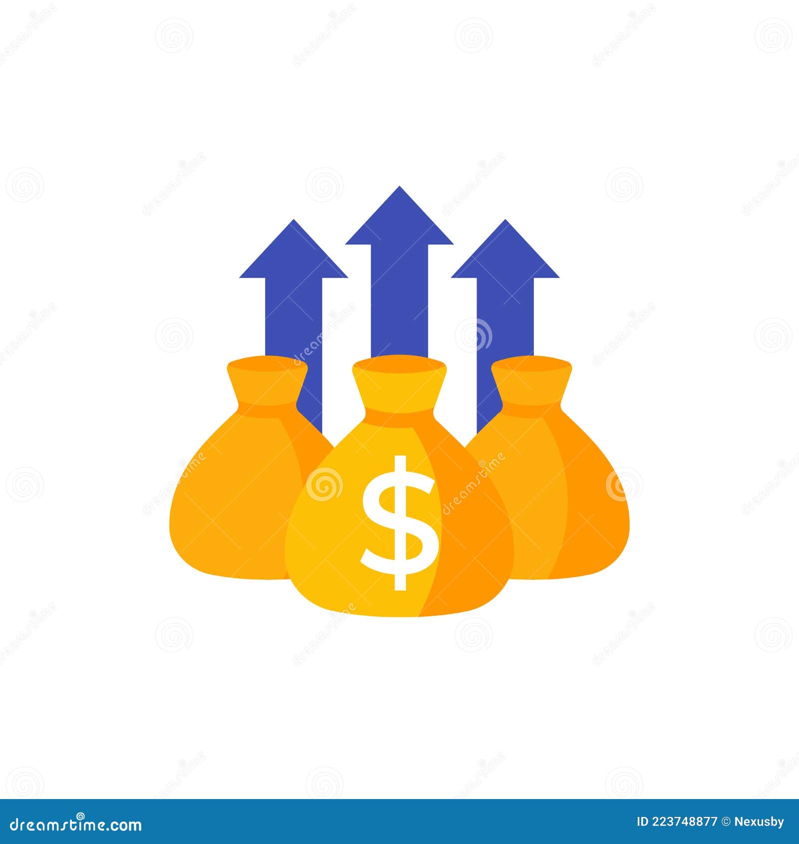 Wealth Growth, Fund Increase Icon on White Stock Vector - Illustration ...