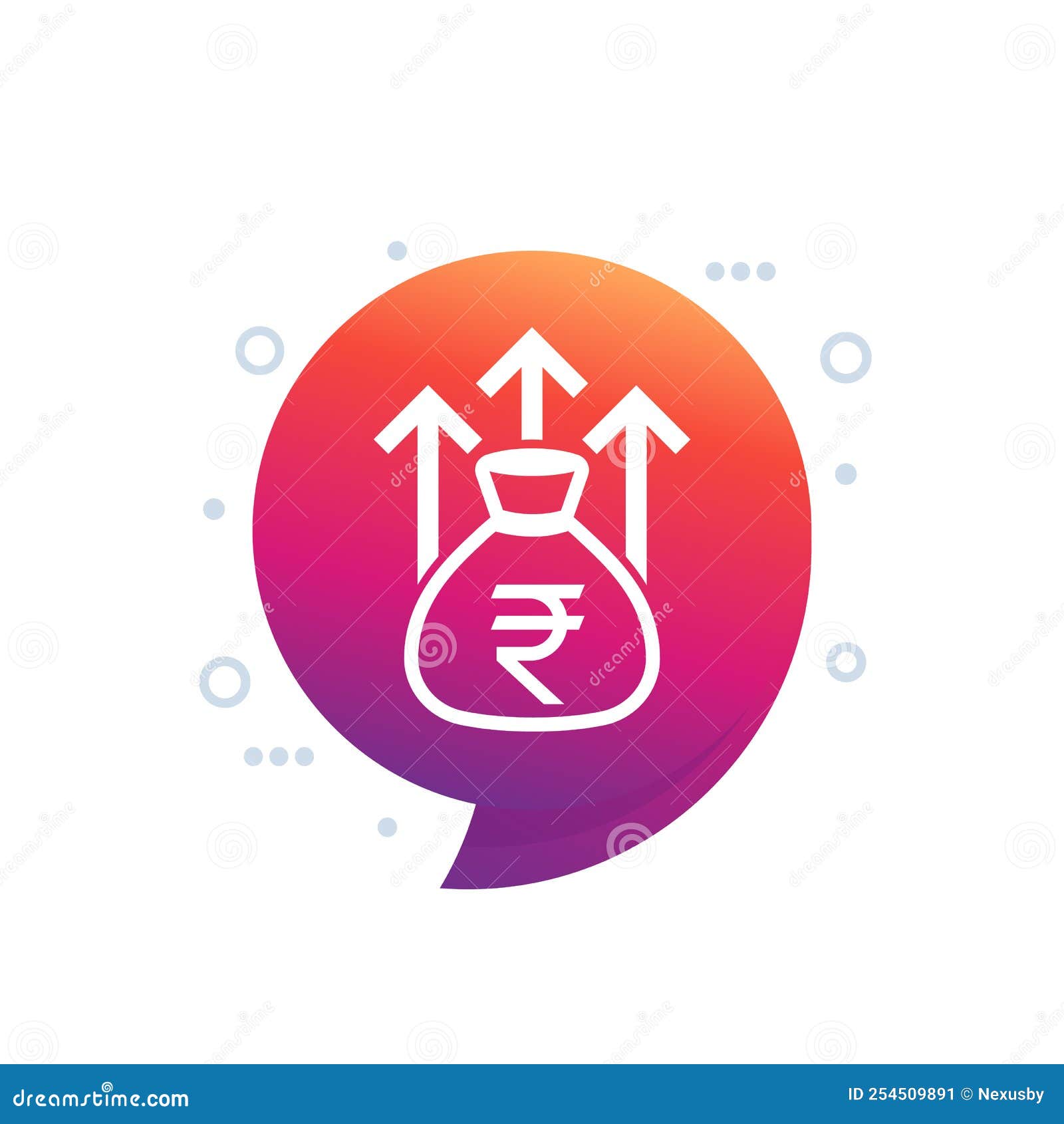 Wealth Growth Icon with Rupee Stock Vector - Illustration of icon ...